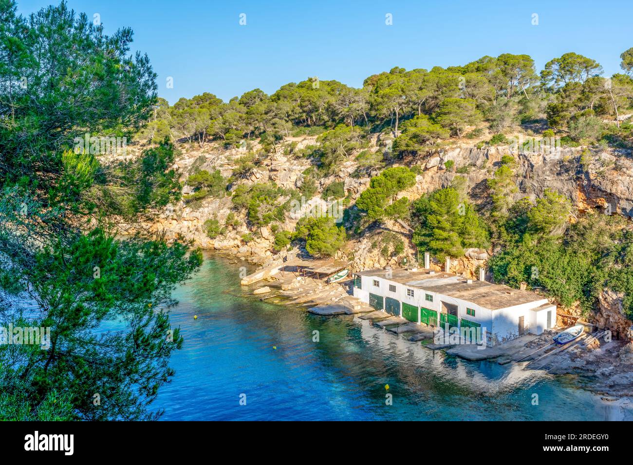 Spain Majorca island, beautiful beach bay Cala Pi, Mediterranean Sea ...