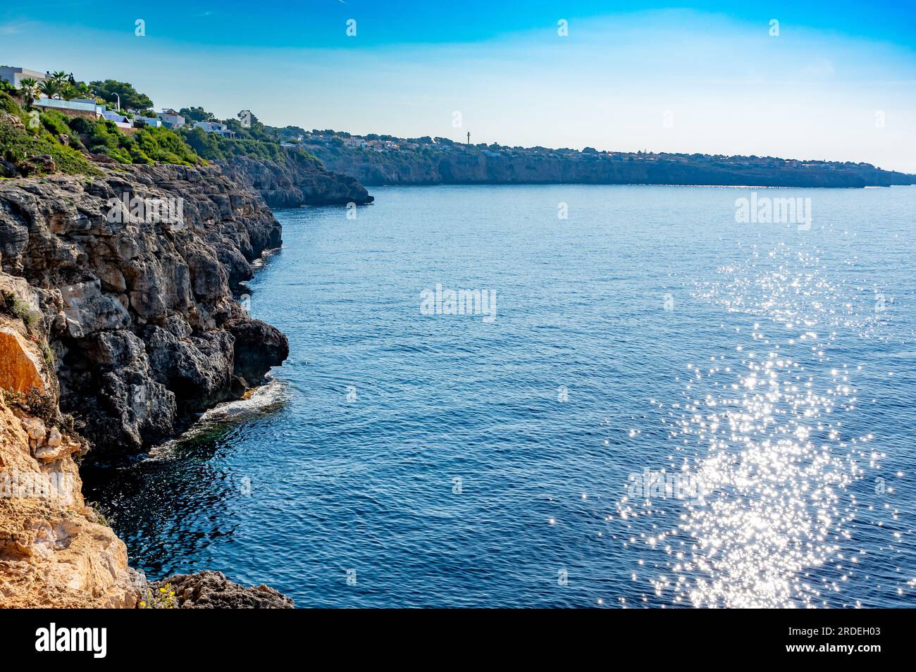 Spain Majorca island, beautiful beach bay Cala Pi, Mediterranean Sea ...