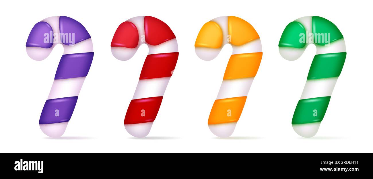 Christmas candy cane vector set design. Christmas candy cane, lollipop ...