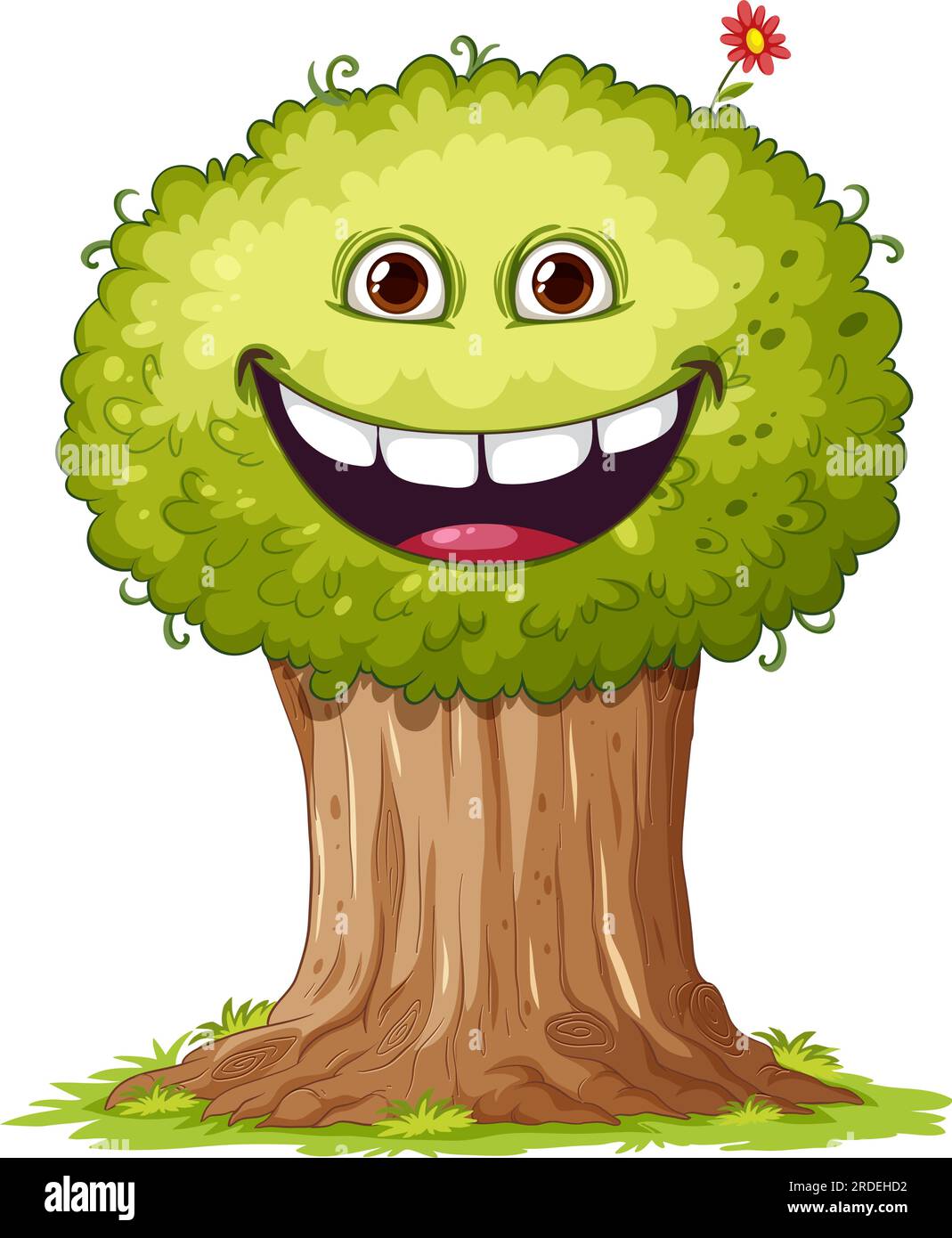 Smiley happy tree cartoon illustration Stock Vector Image & Art - Alamy
