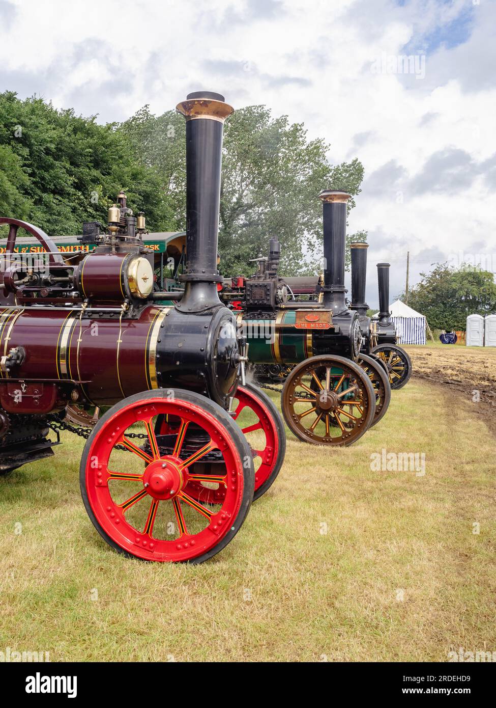 A row of Traction Engines in steam Stock Photo - Alamy