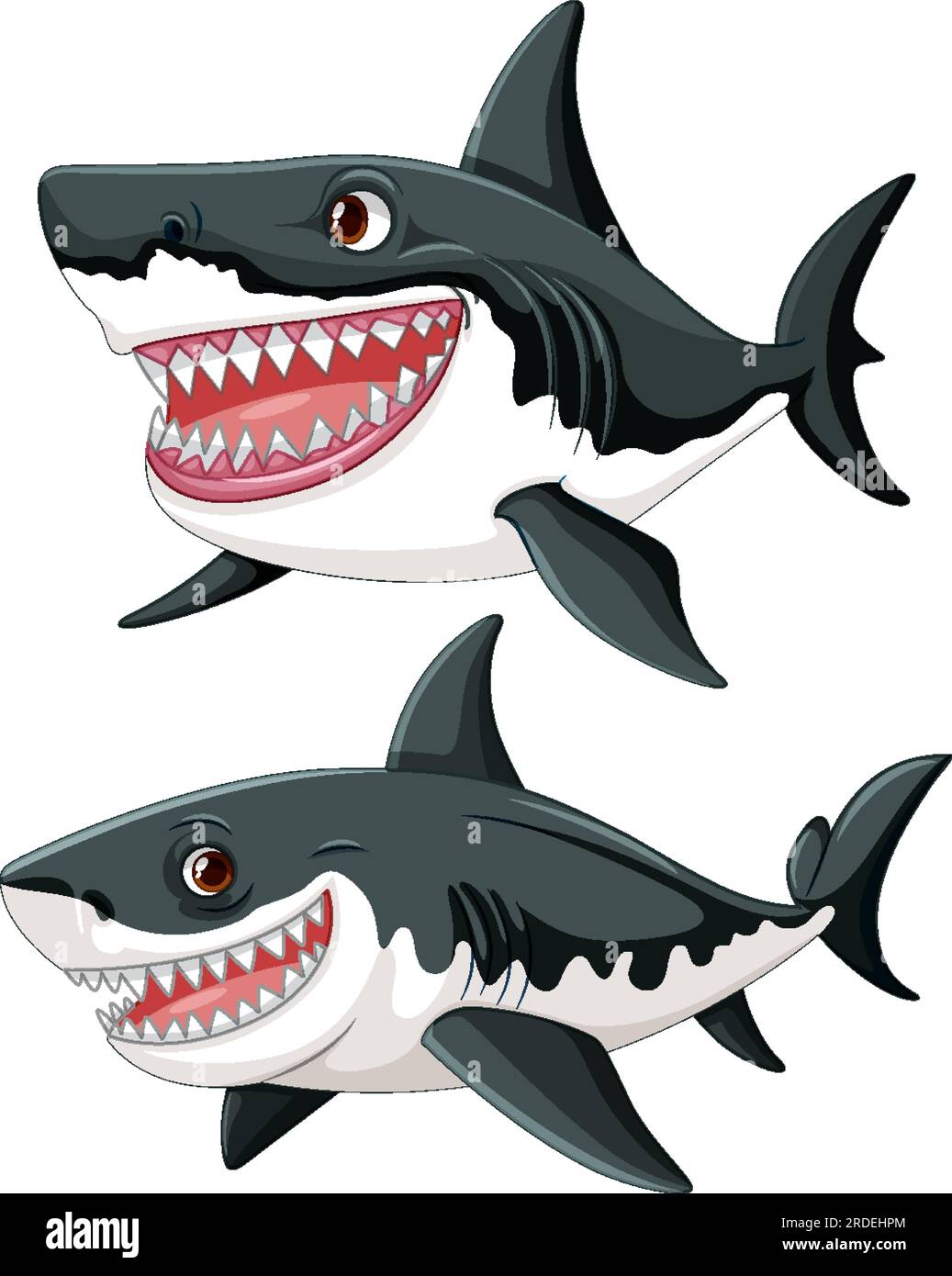 Cartoon Sharks Clipart