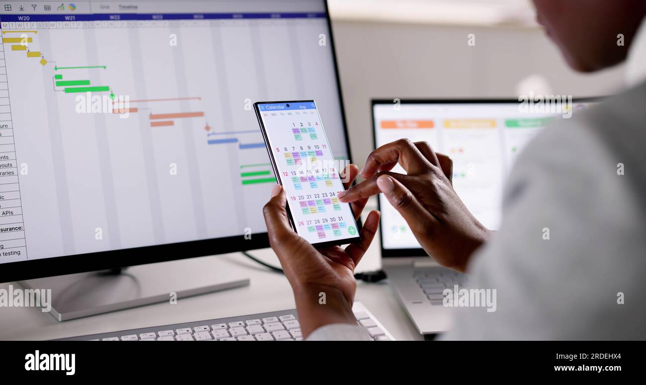 Gantt Employee Time Sheet Chart And Business Schedule Stock Photo - Alamy