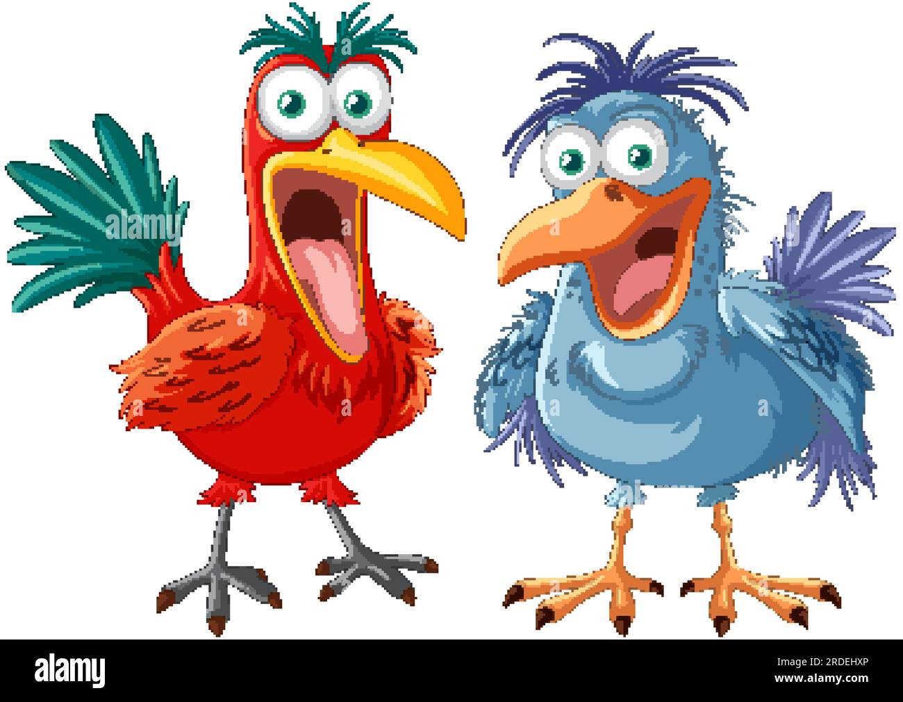 A vector cartoon illustration of a crazy bird freaking out, isolated on ...