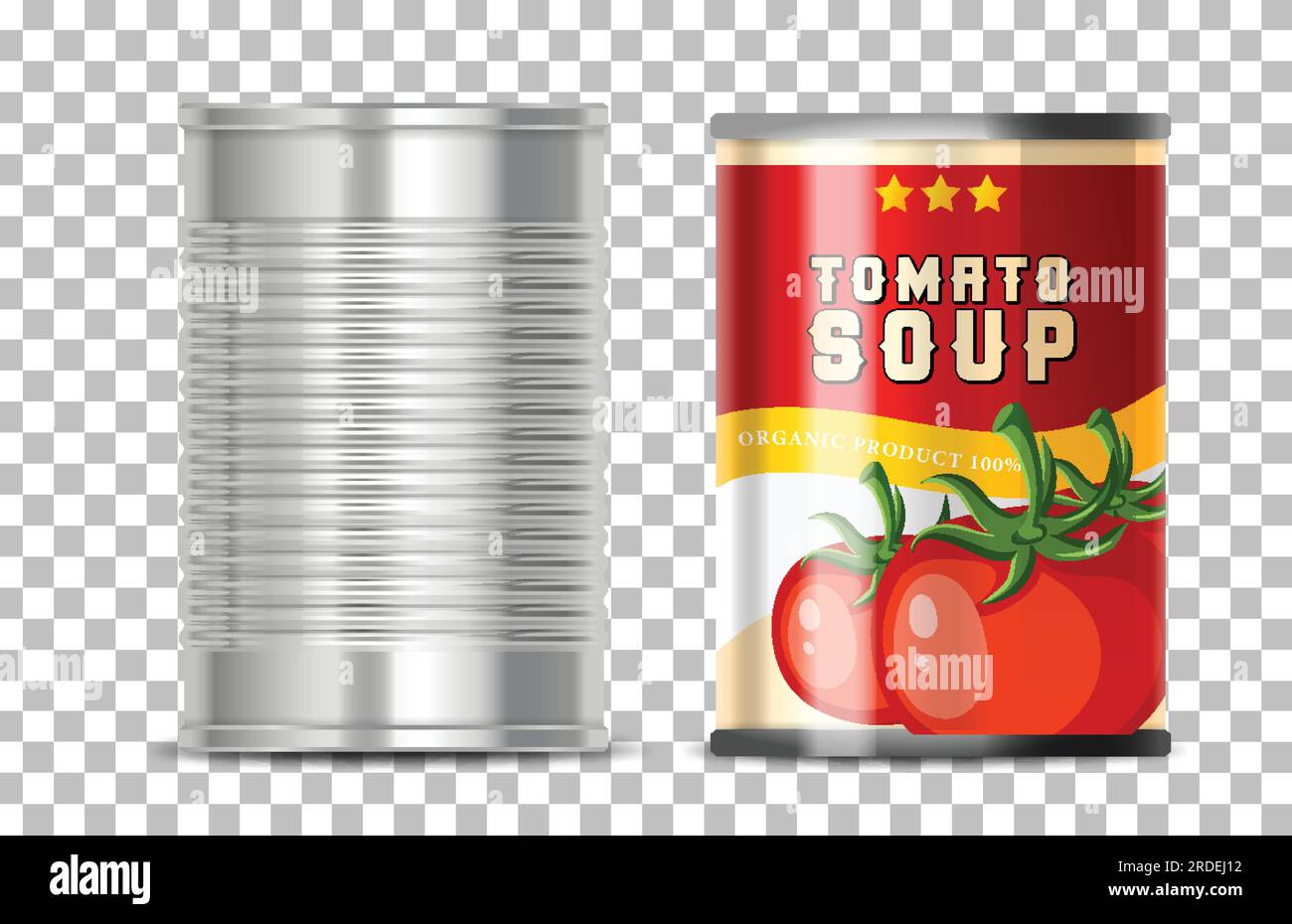 Tomato soup canned food on grid background illustration Stock Vector ...