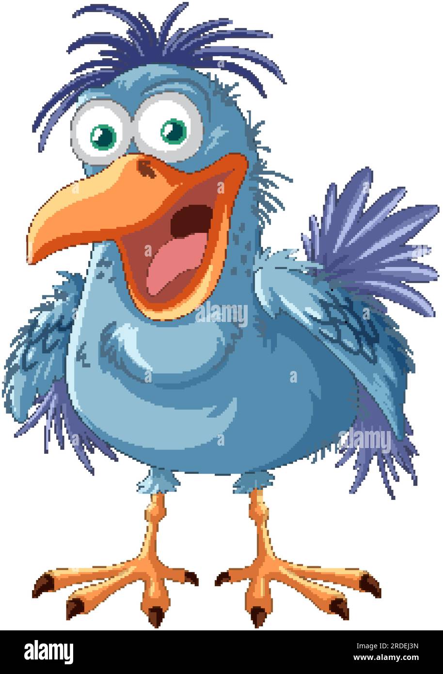 A vector cartoon illustration of a crazy bird freaking out, isolated on ...