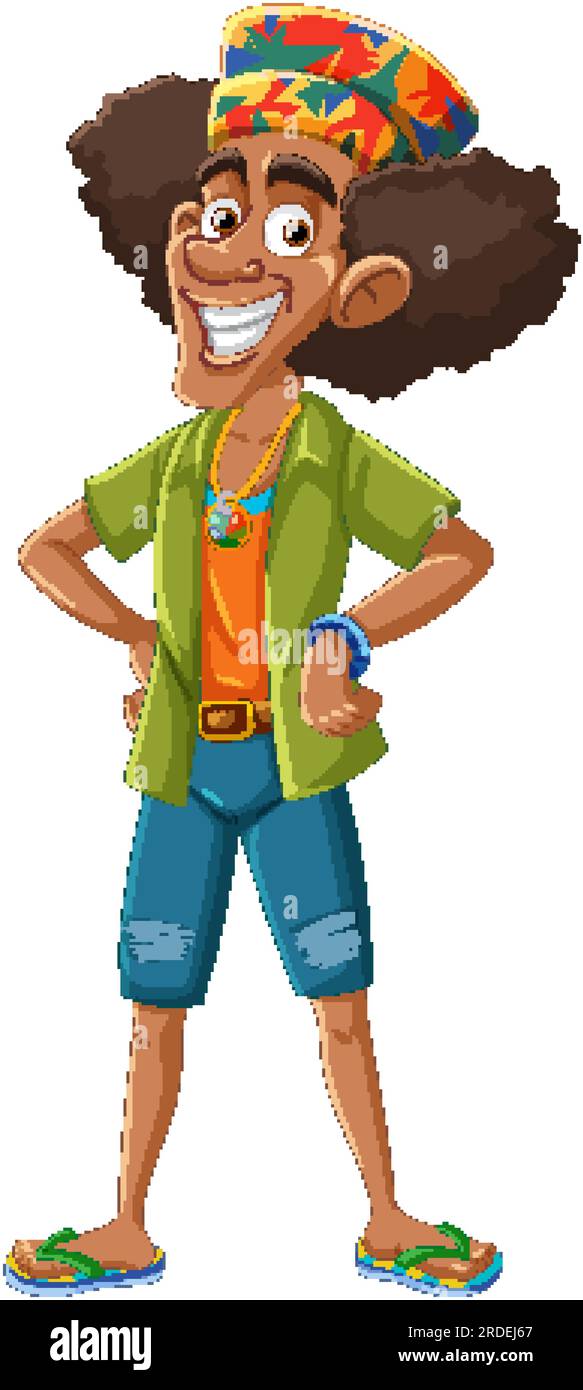A Man with Afro Hairstyle Vector illustration Stock Vector Image & Art ...