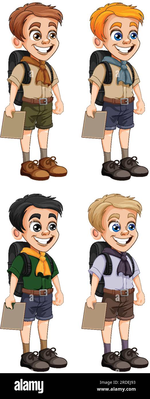 Scout Boy Cartoon Character illustration Stock Vector Image & Art - Alamy