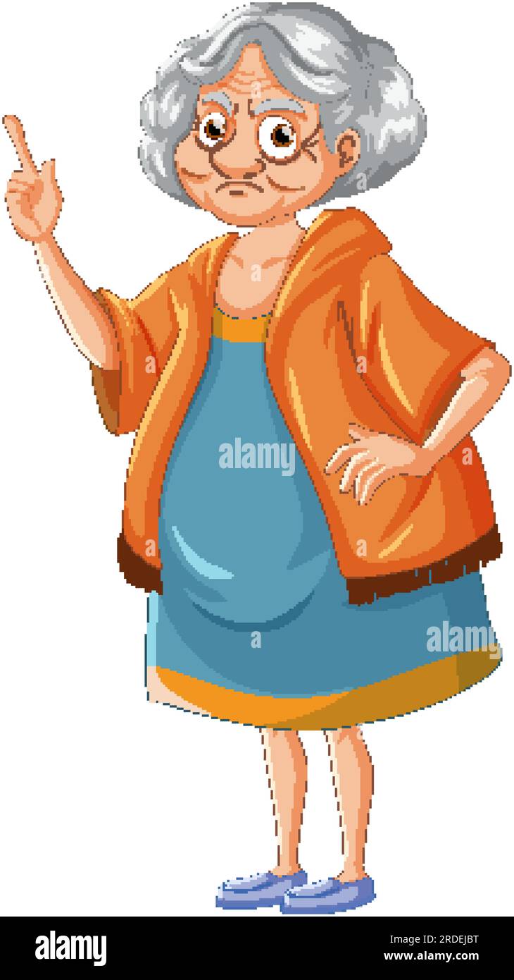 Angry grandmother cartoon character illustration Stock Vector Image ...