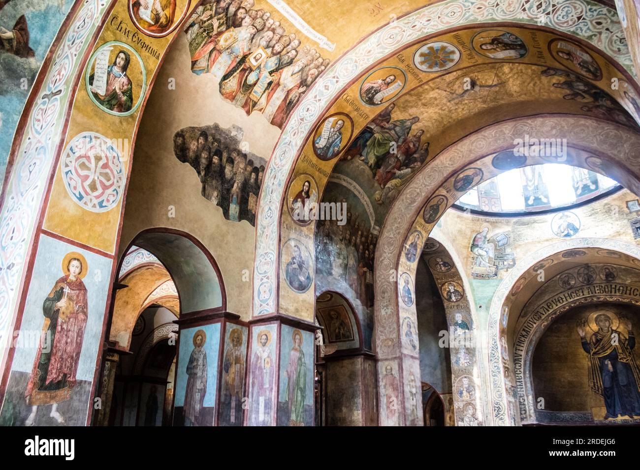 Inside Saint Sophia Cathedral in Kyiv, an architectural monument of ...