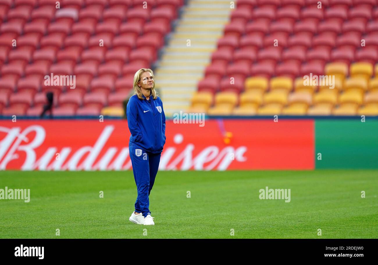 England manager Sarina Wiegman at the Brisbane Stadium, Australia ...