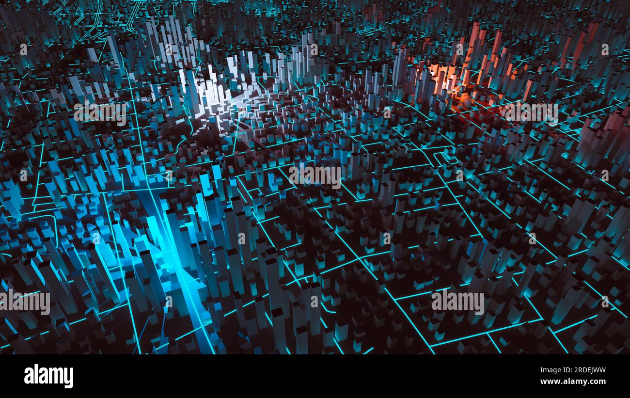 City night view concept background expressing important points of the ...