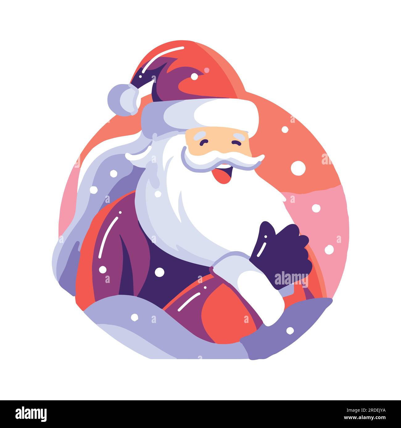 Hand Drawn Happy Santa character in flat style isolated on background ...
