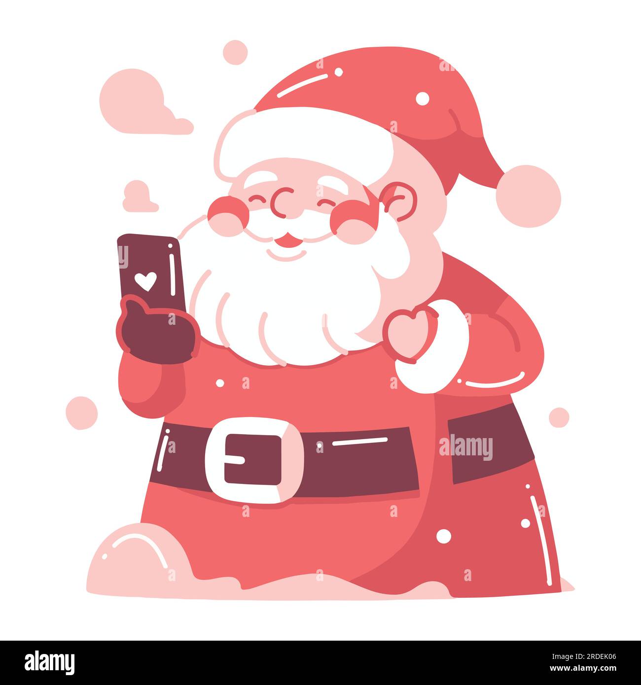 Hand Drawn Happy Santa character in flat style isolated on background ...