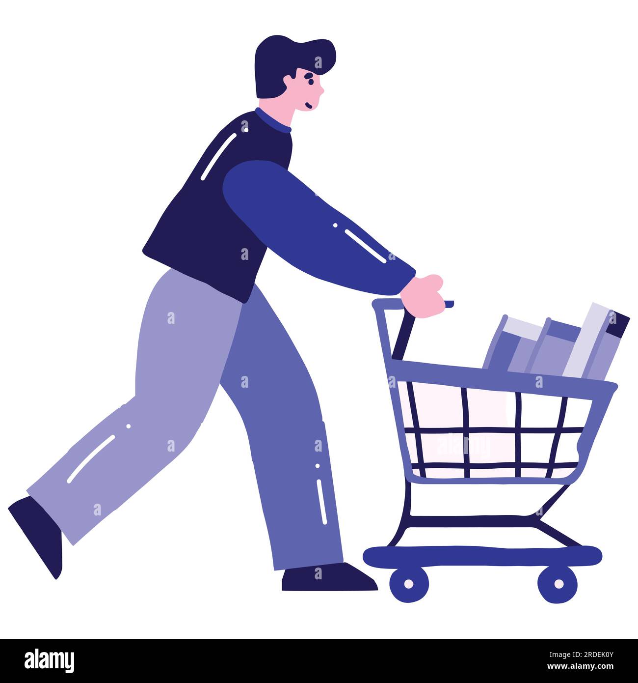 Man running shopping cart in hi-res stock photography and images - Alamy