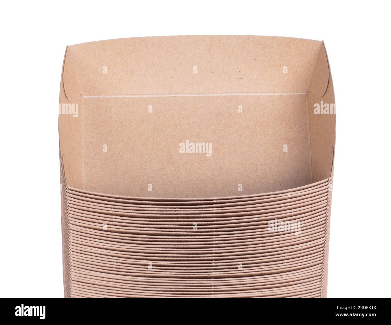 Empty disposable paper fast food tray isolated on a white background ...