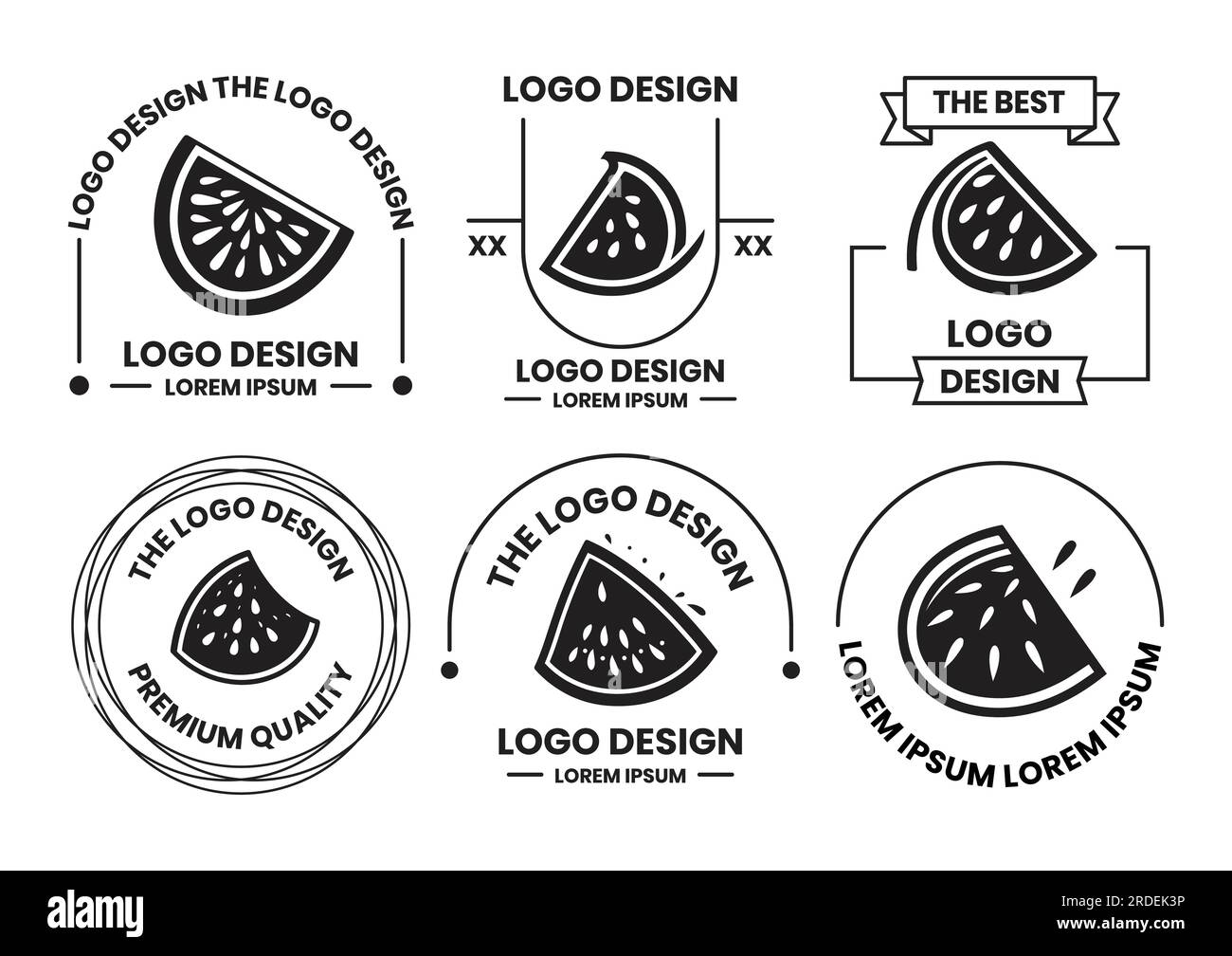 watermelon logo in flat line art style isolated on background Stock ...