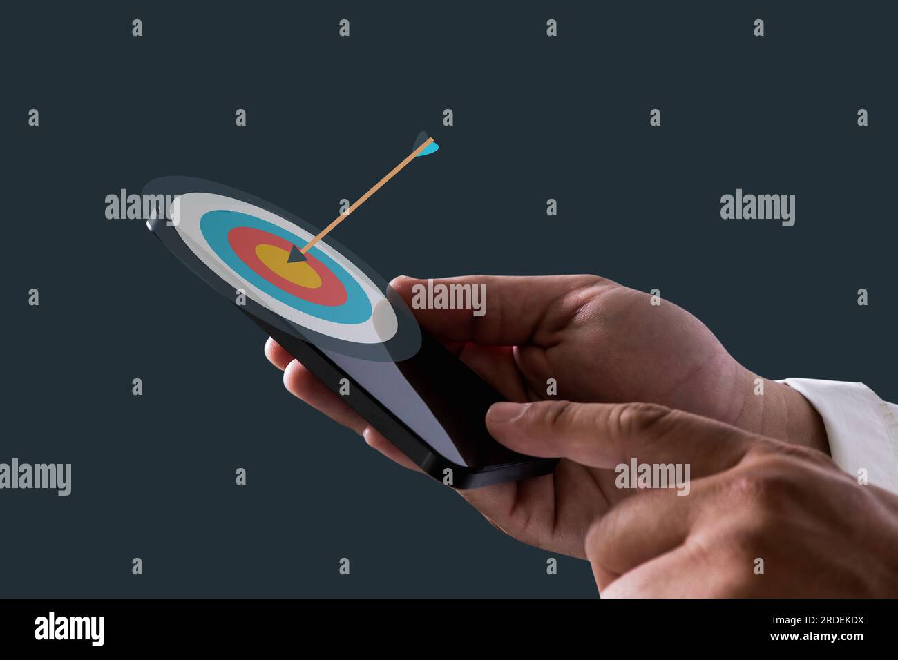 Businessman set up objectives and target goals for success plan ...