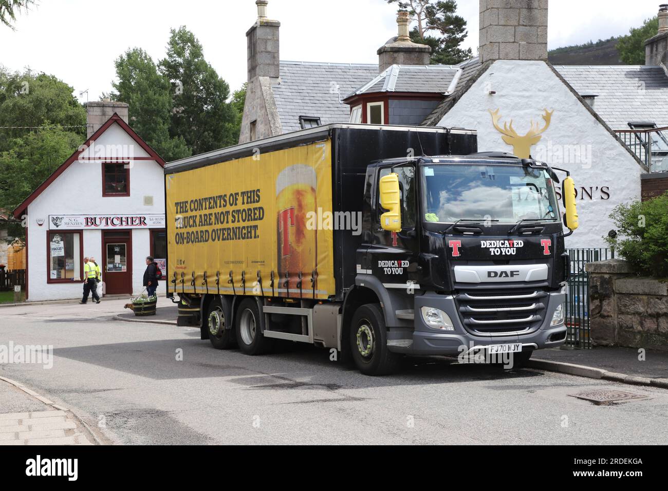Tennents lager delivery truck Braemar Scotland July 2023 Stock Photo ...