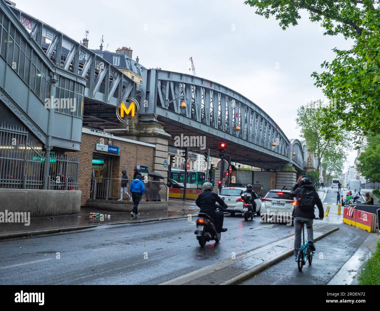 Paris, France - May 12th 2023: Station La Chapelle of the elevated ...
