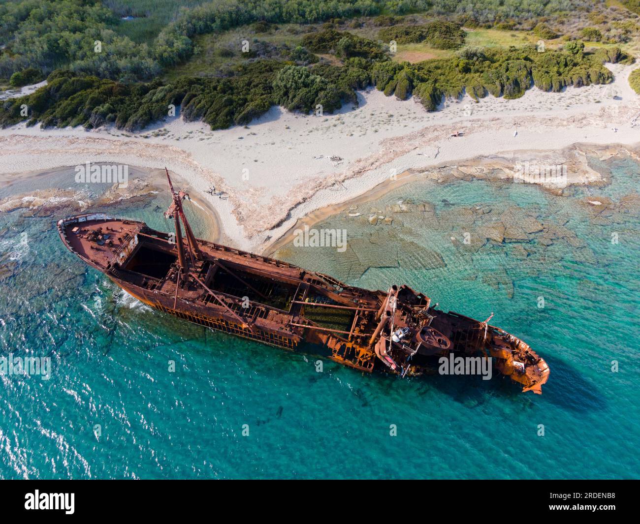 Drone shot, Dimitrios shipwreck, Glyfada beach, Selinitsa, Gythio ...