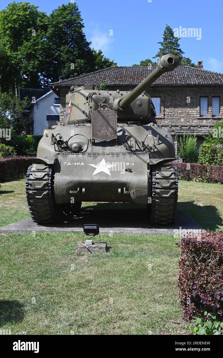Vielsalm, Belgium. 02nd July, 2023. A U.S. M4A1 Sherman main battle ...