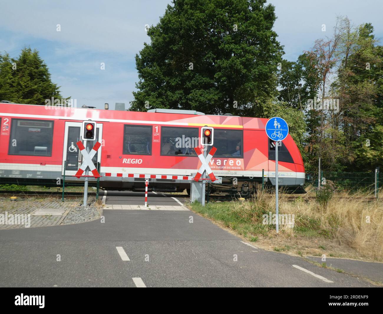Weilerswist, Germany. 18th July, 2023. closed barrier for pedestrians ...