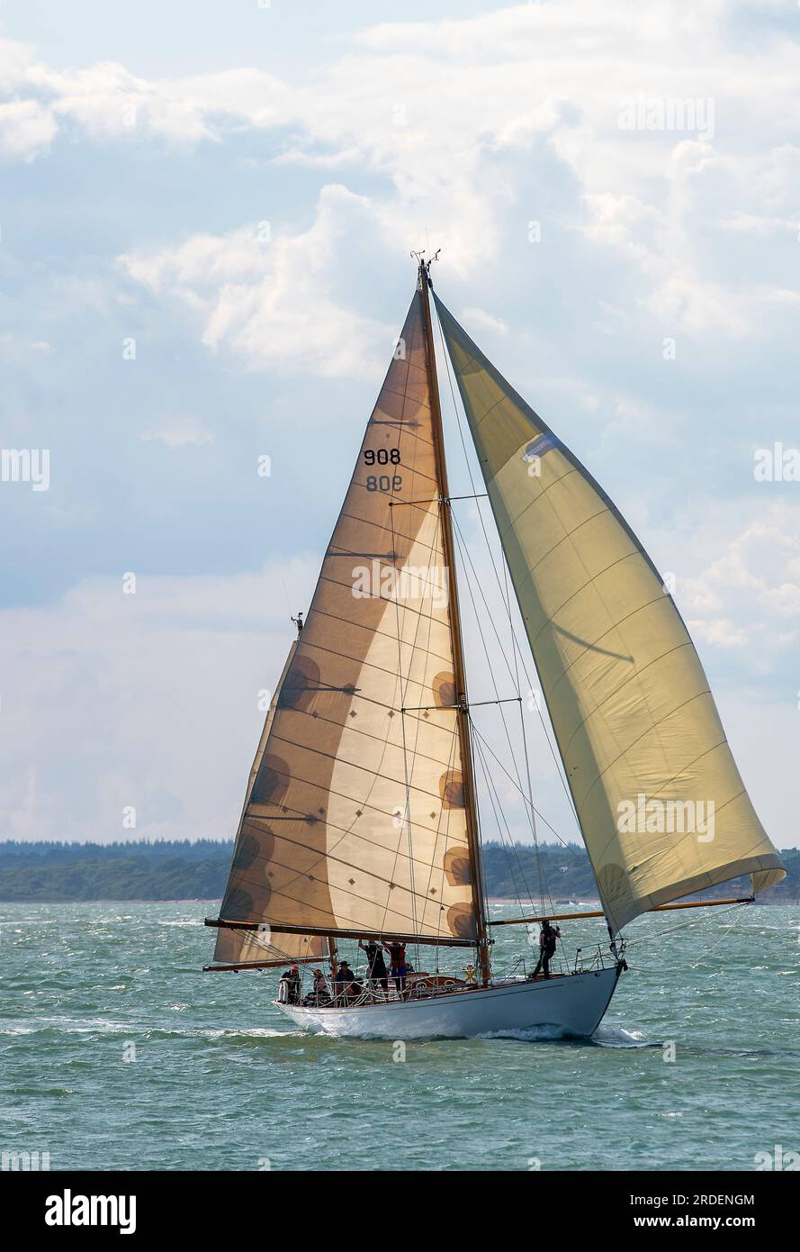 bermudian yawl lutine of helford sail number 908 taking part in british ...