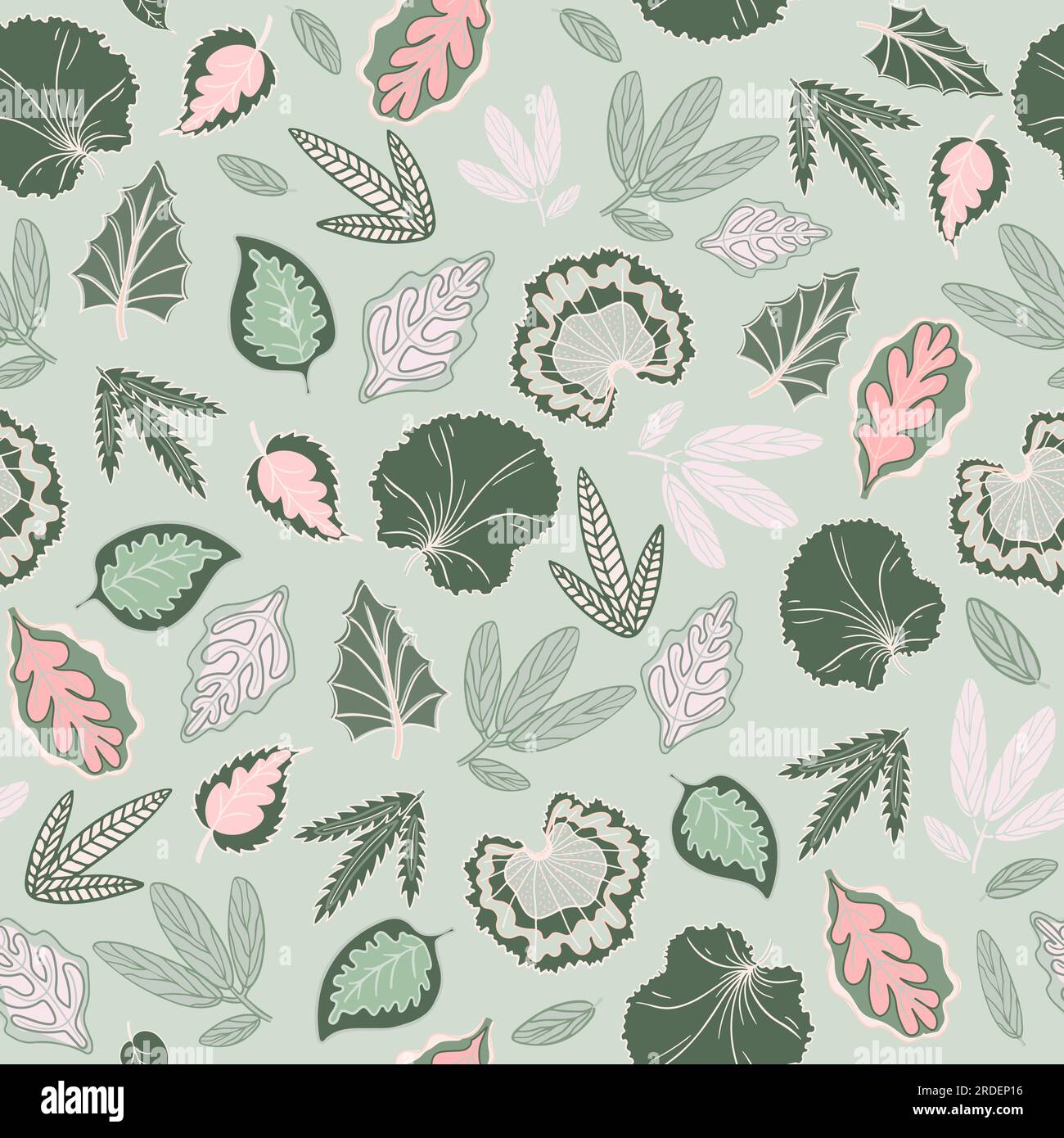 Seamless different leaves pattern hi-res stock photography and images ...