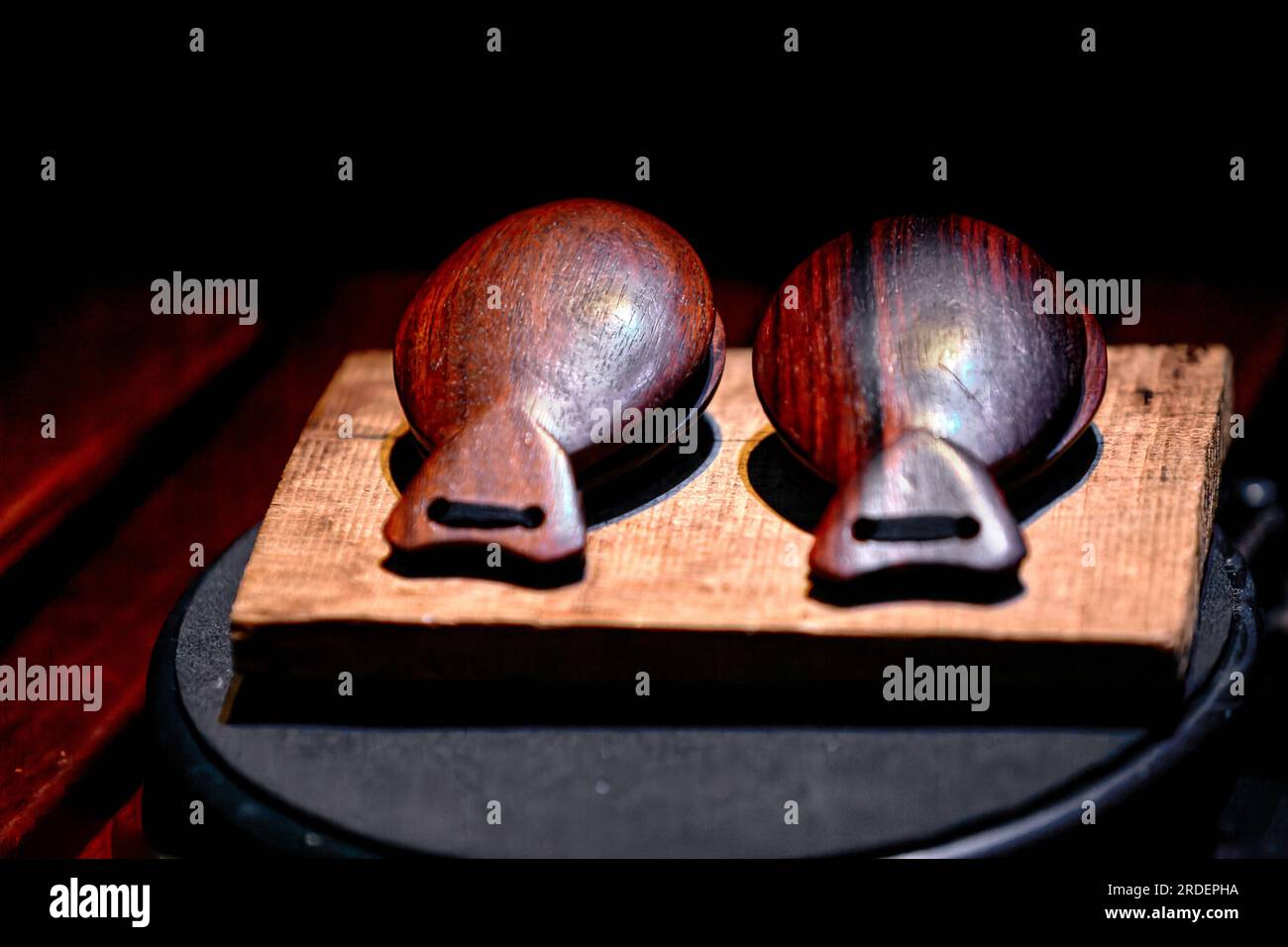 Image of musical instrument wooden constants one pair Stock Photo - Alamy