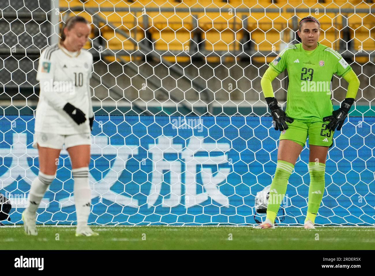 Costa Rica's goalkeeper Daniela Solera reacts after Spain's first goal ...