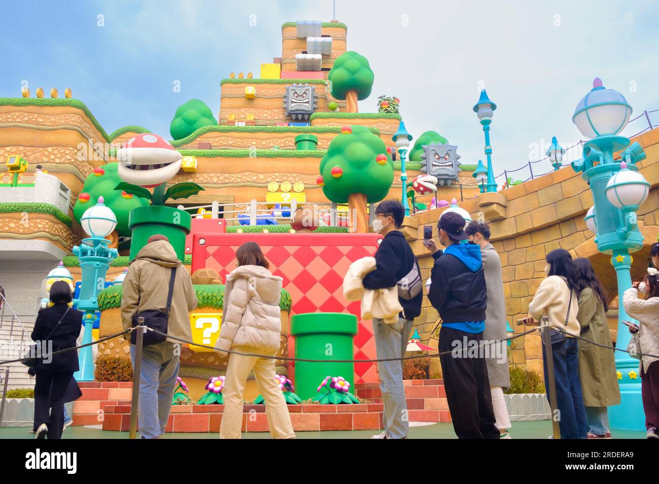 Super Nintendo World is a themed area at Universal Studios Japan Stock ...