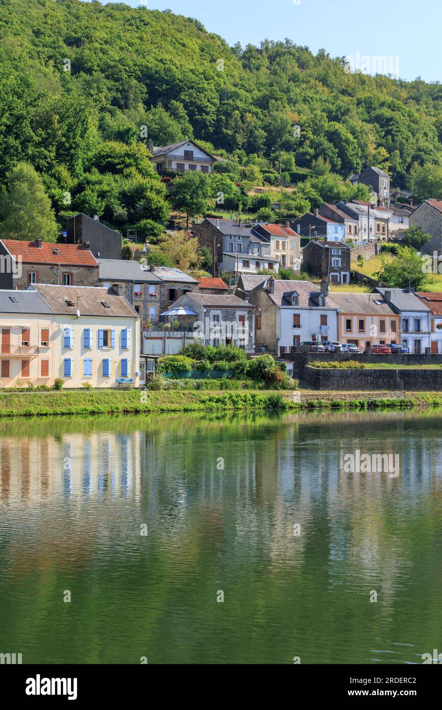 Riverside houses on the River Meuse Montherme Charleville-Mezieres ...
