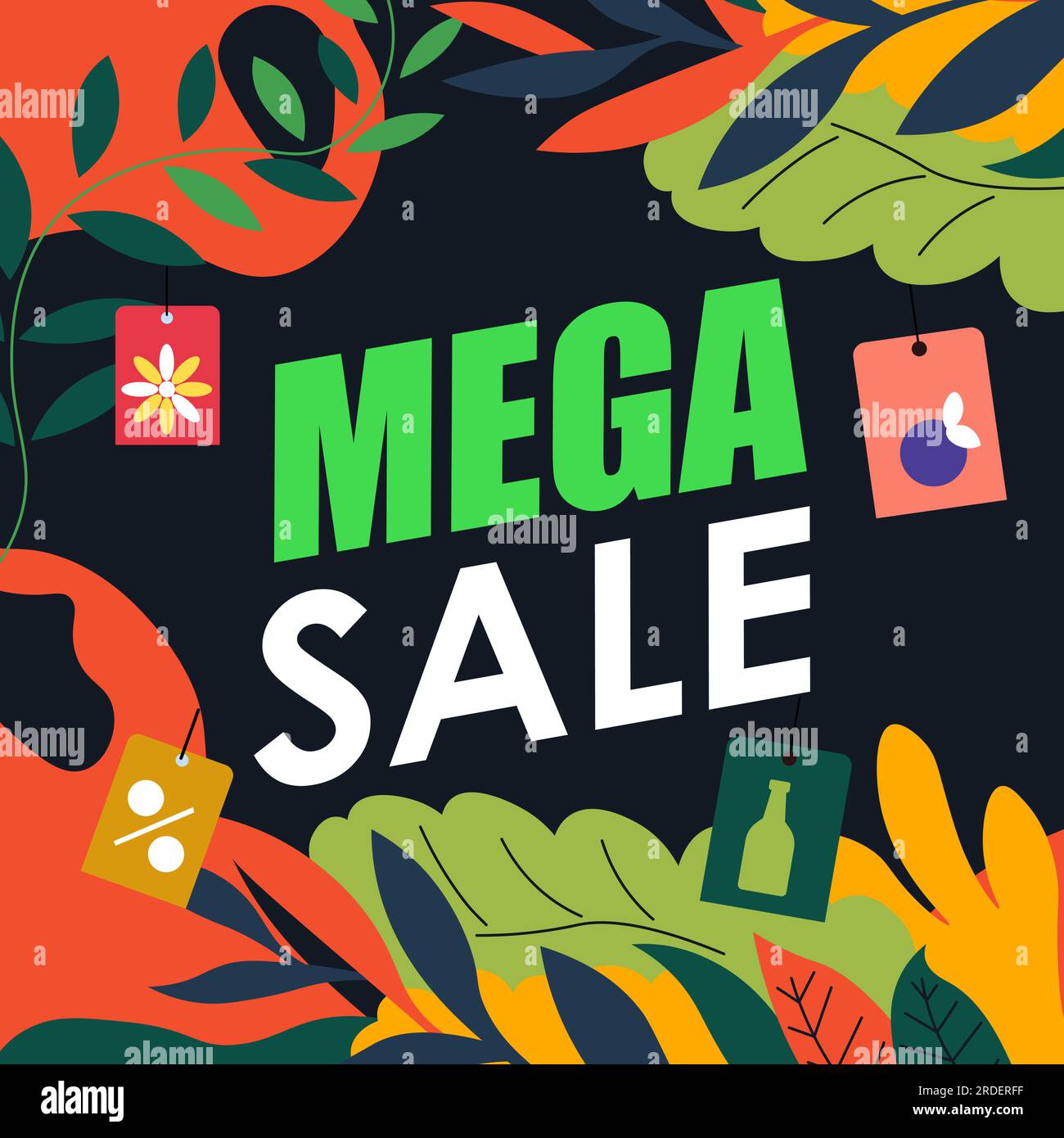 Mega sale discounts and reduction of price vector Stock Vector Image ...