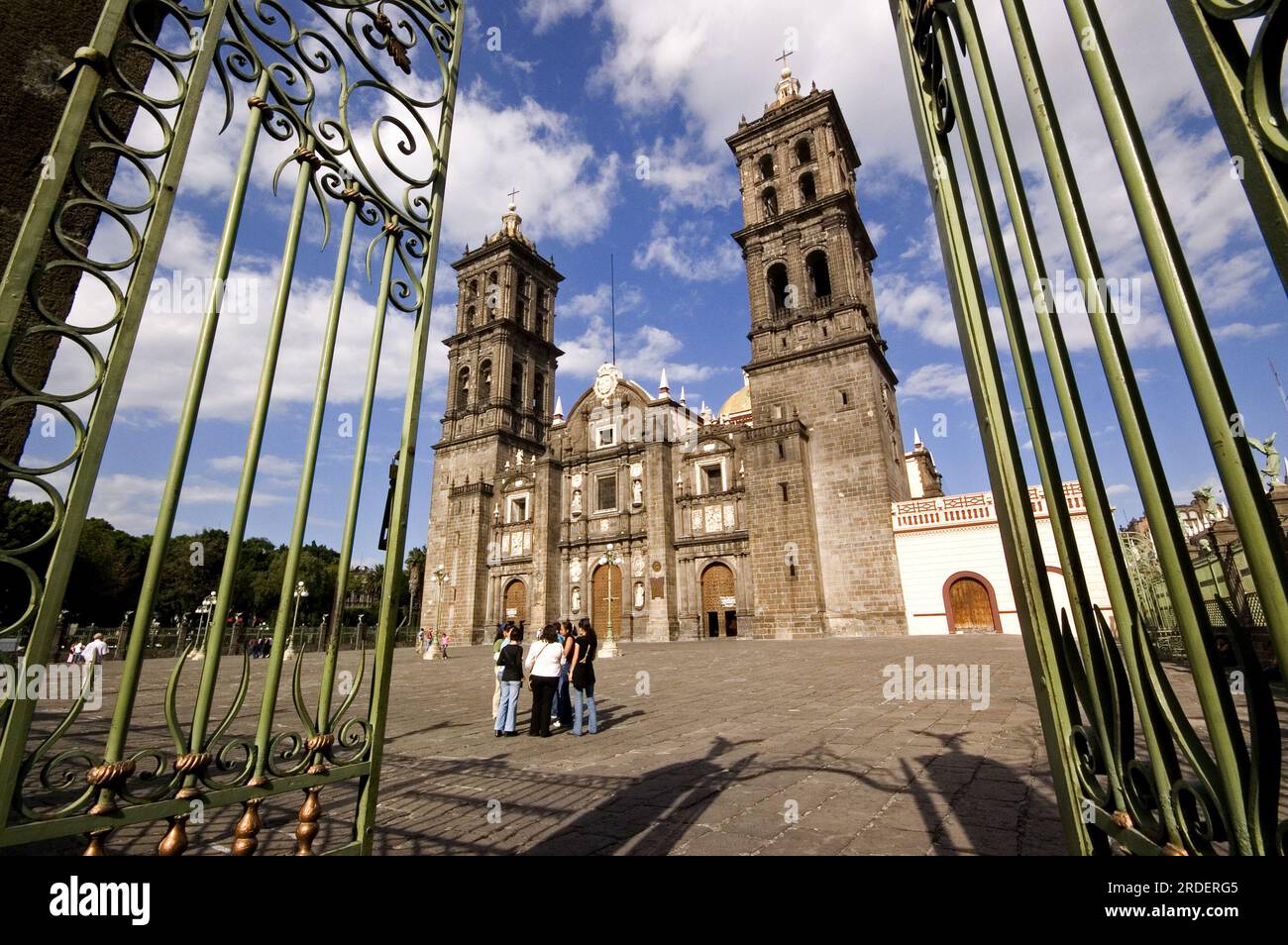 Puebla Cathedral(1550-1640).Historical center.Puebla. State of Mexico ...