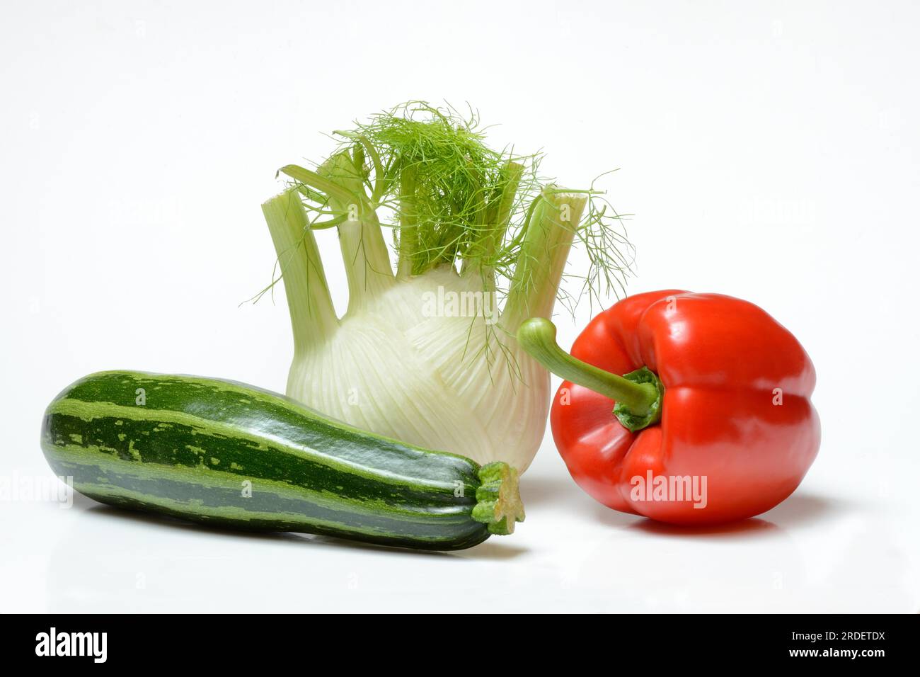Vegetables, fennel, red pepper, courgette Stock Photo - Alamy