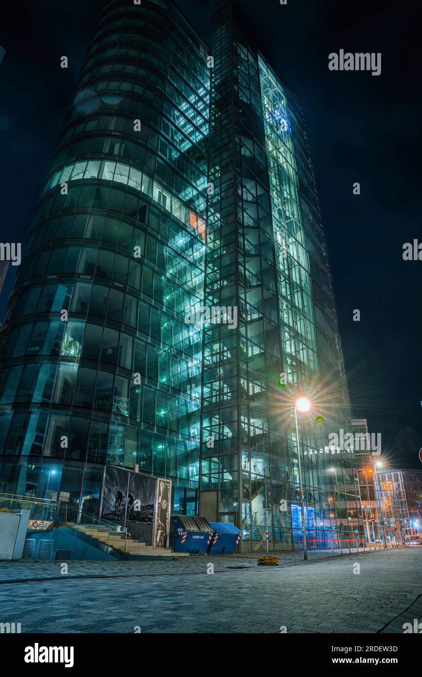 In Vision building at night, Duesseldorf, Germany Stock Photo - Alamy