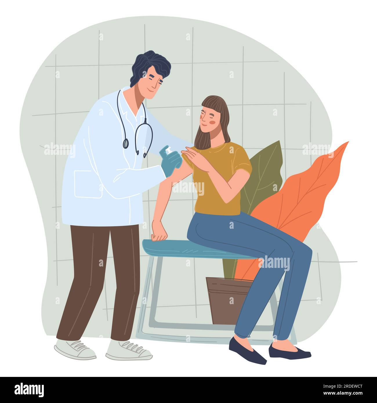 Woman in hospital or clinics getting vaccinated Stock Vector Image ...