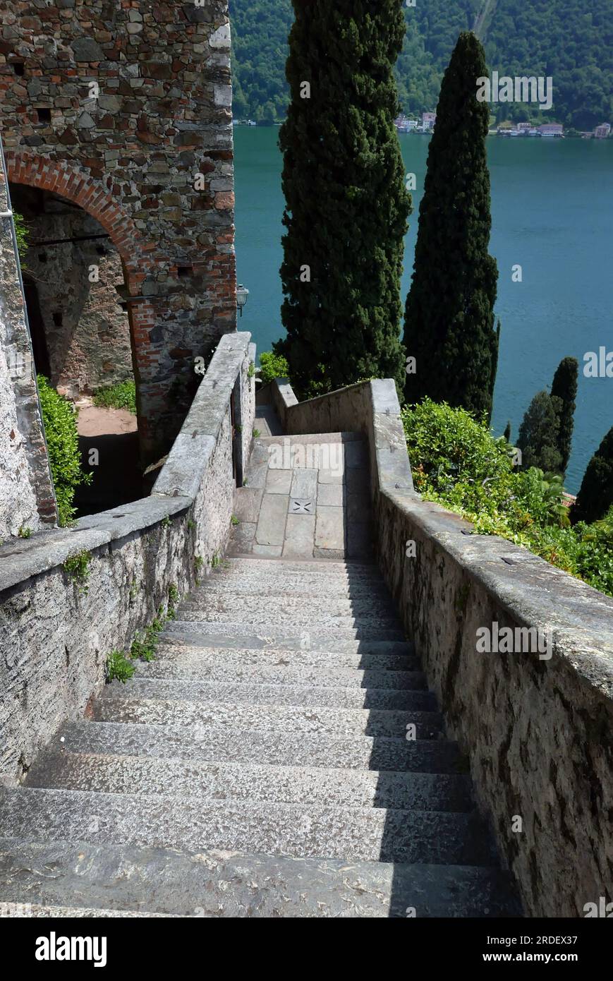 MORCOTE, SWITZERLAND. the over 400 steps staircase from Santa Maria del ...