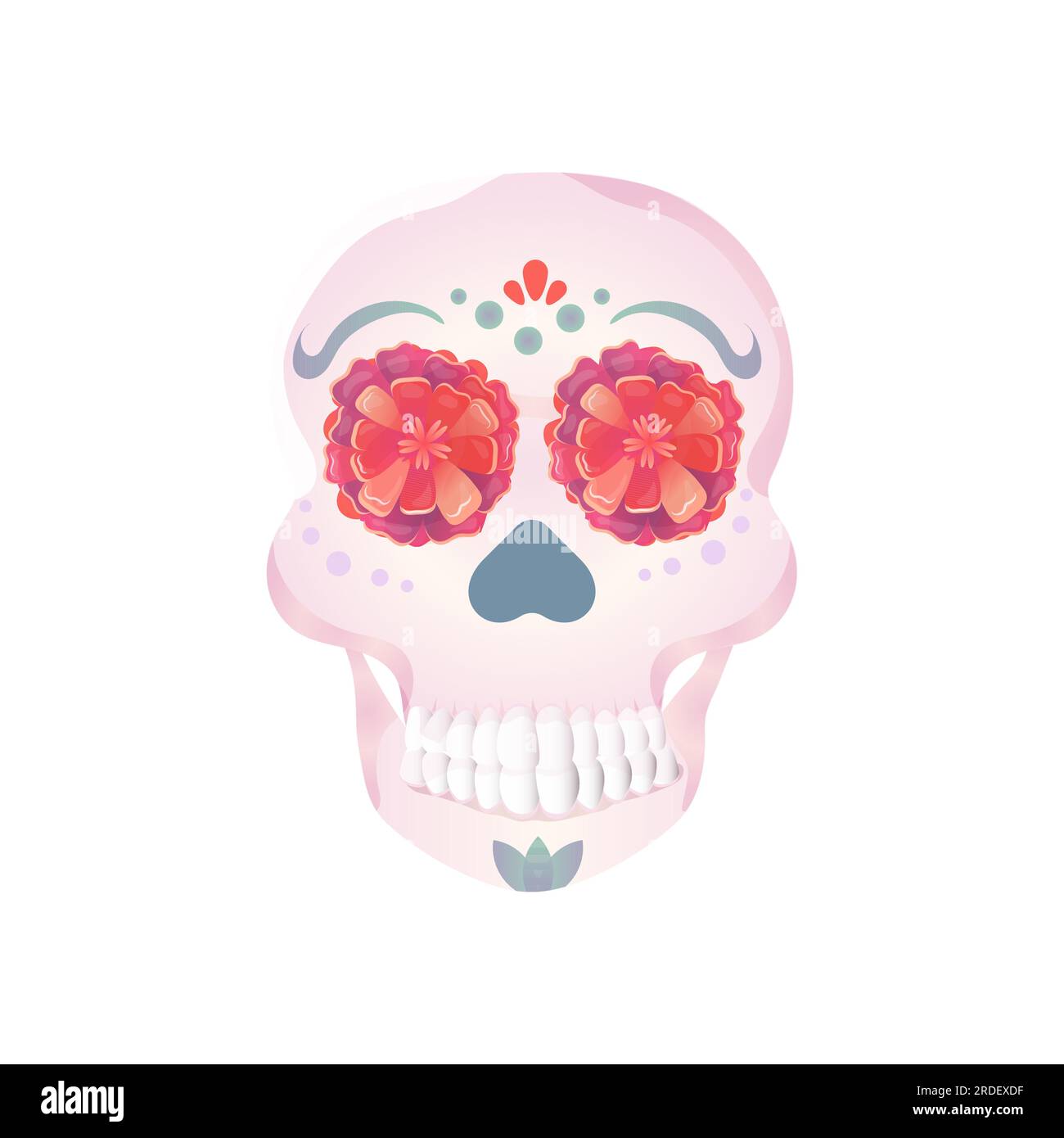 Sugar through for saint death day muerte with flower marigold velvets ...