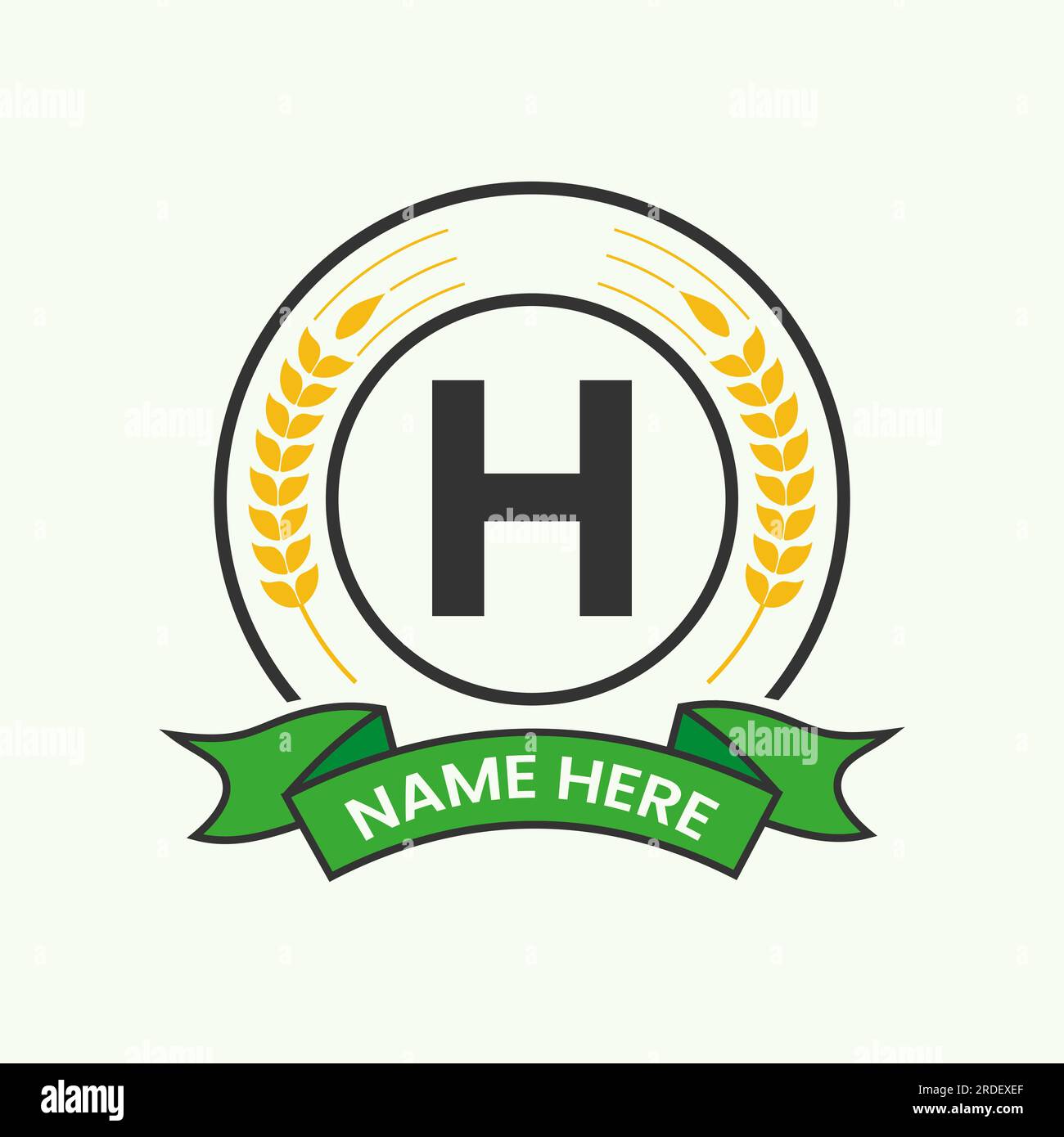Agriculture Logo On Letter H Concept. Agro Farming Logotype for Bakery ...