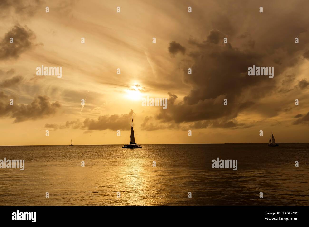 The sun sets on the Atlantic Ocean in Key West, Florida Stock Photo - Alamy