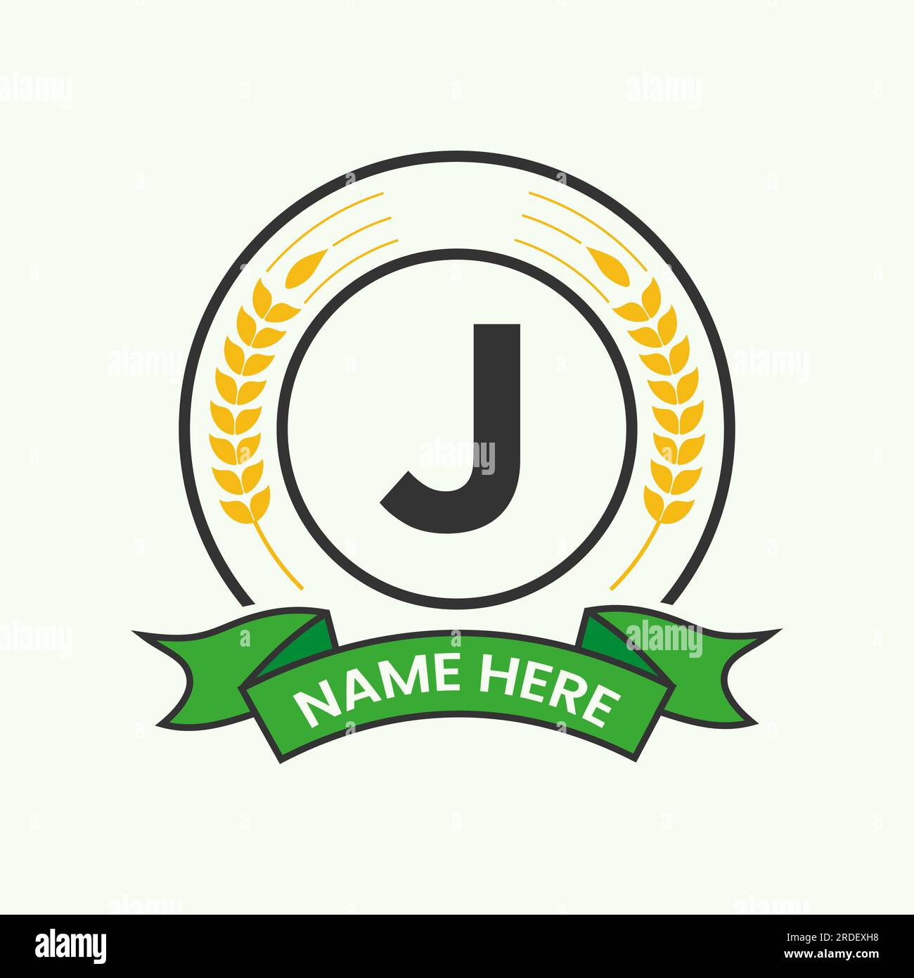 Agriculture Logo On Letter J Concept. Agro Farming Logotype for Bakery ...
