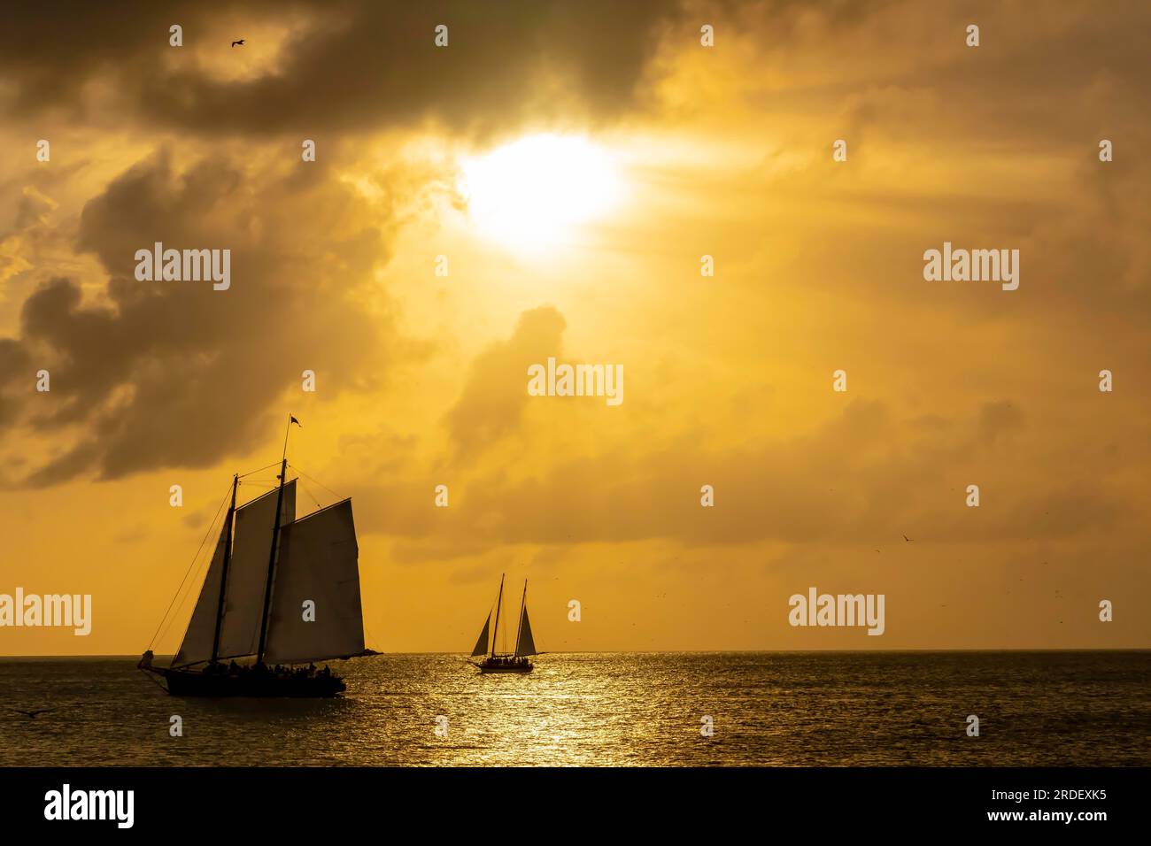 The sun sets on the Atlantic Ocean in Key West, Florida Stock Photo - Alamy