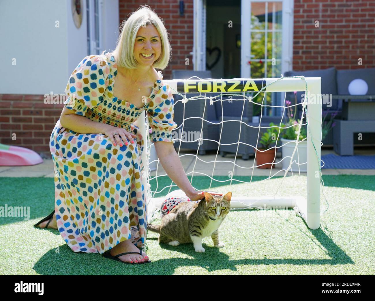 Dave the cat, pictured at his new home with the Football Association’s ...