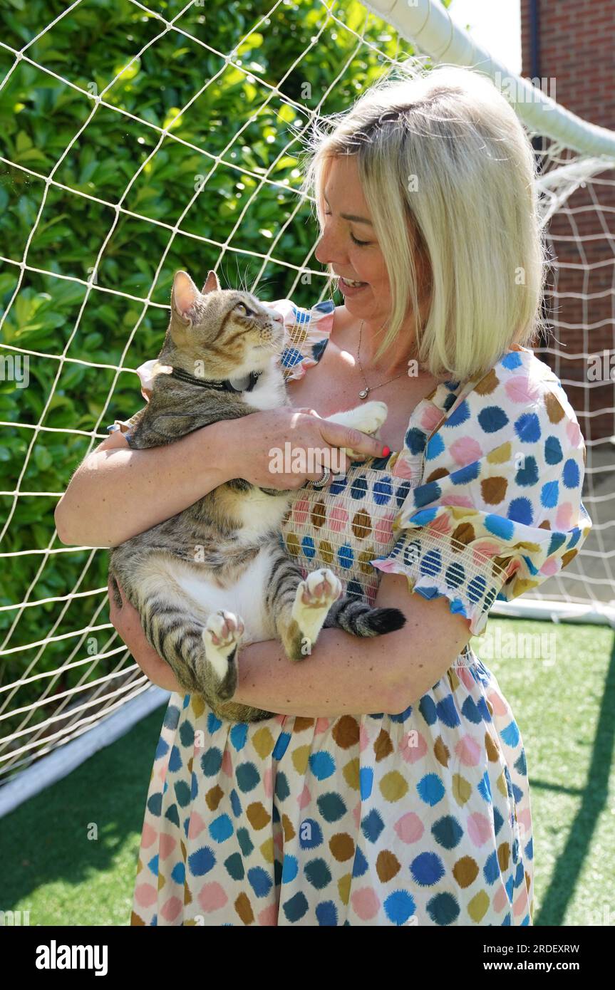 Dave the cat, pictured at his new home with the Football Association’s ...