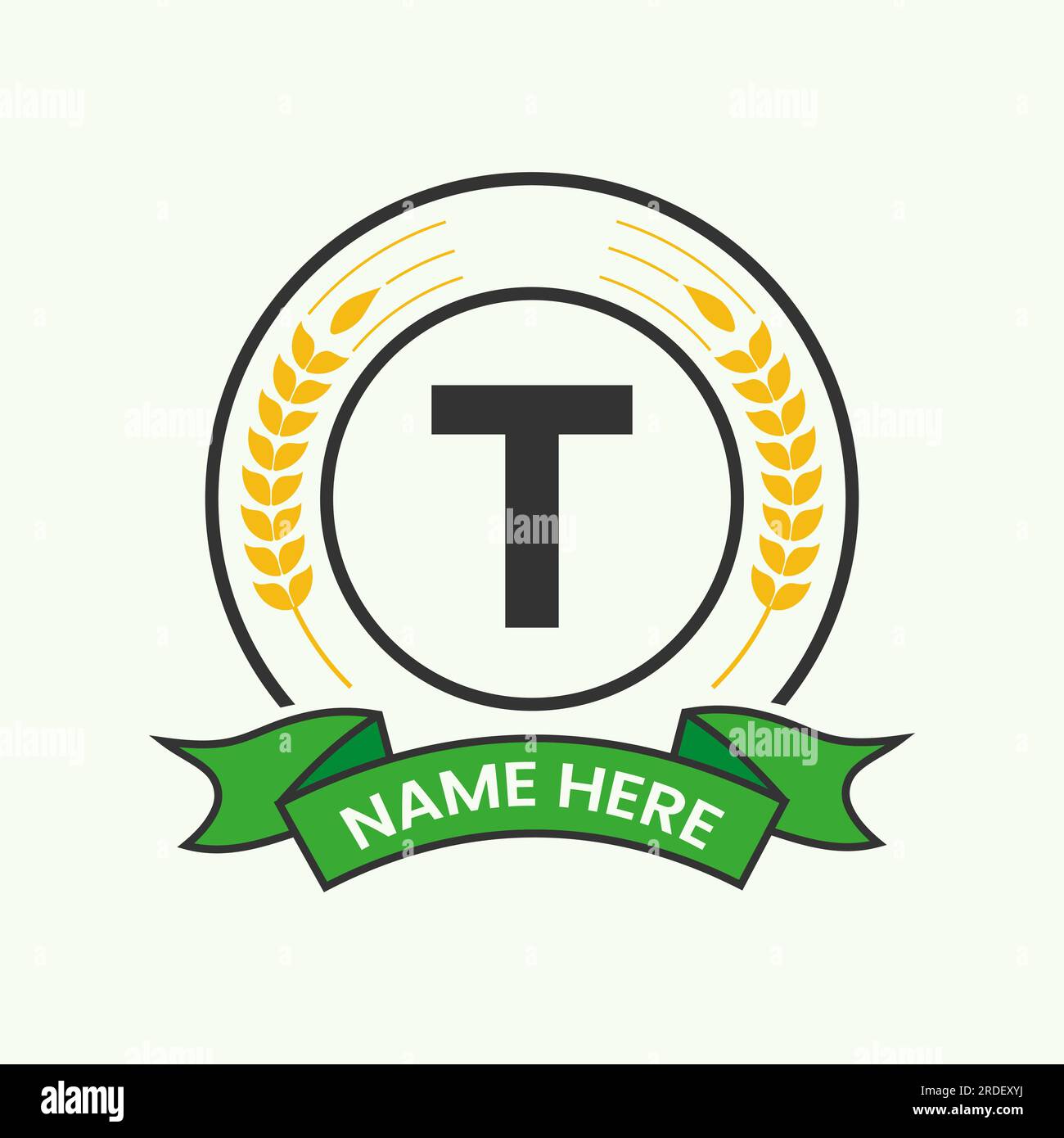 Agriculture Logo On Letter T Concept. Agro Farming Logotype for Bakery ...