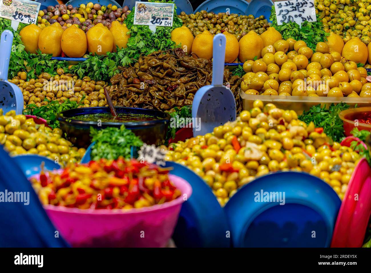 Small fruits, vegetables, and meats are sold in the open market in the ...