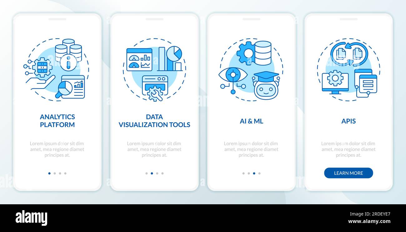 2d Blue Data Democratization Concept With Line Icons Stock Vector Image And Art Alamy
