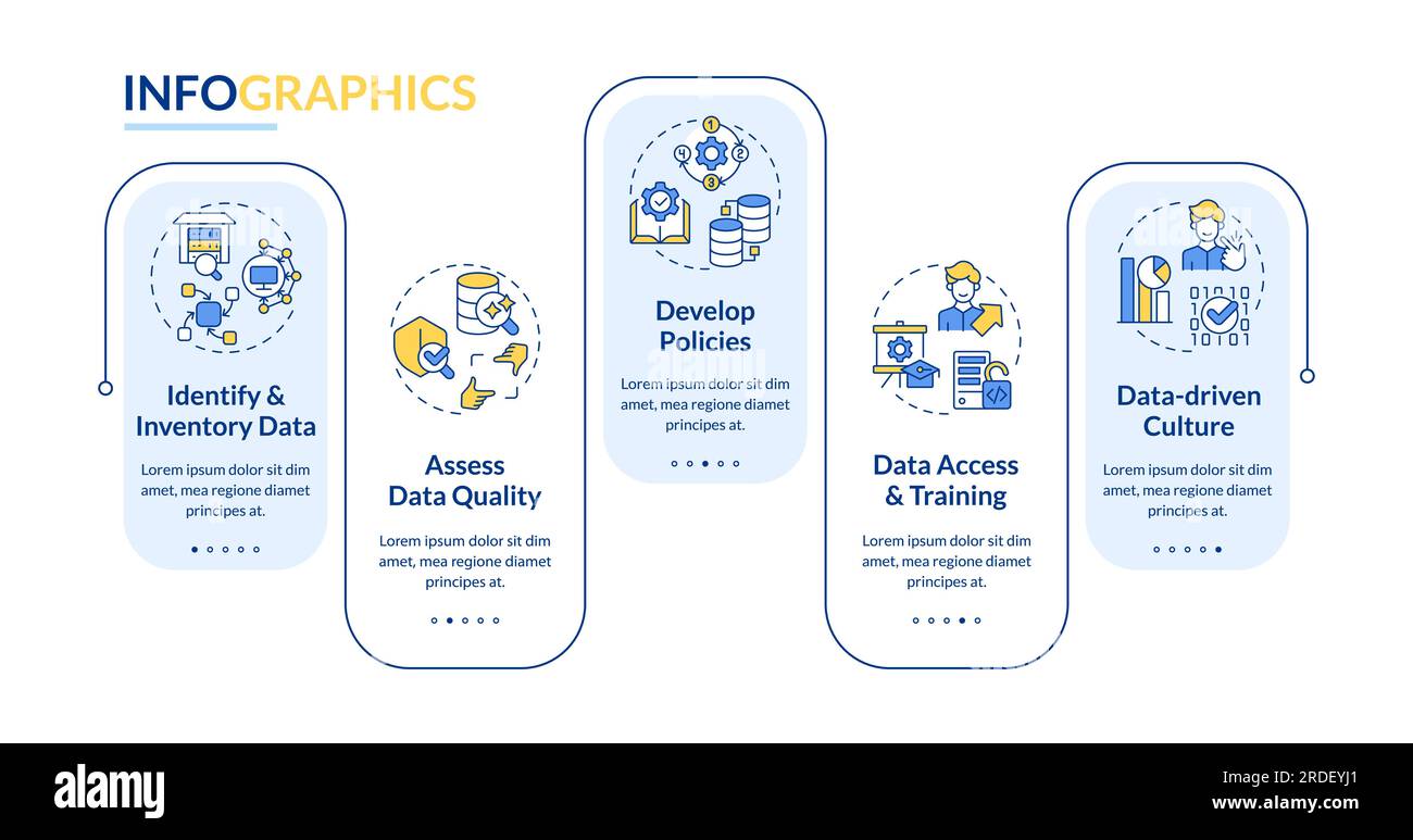 Data Democratization Layout With Line Icons Stock Vector Image And Art